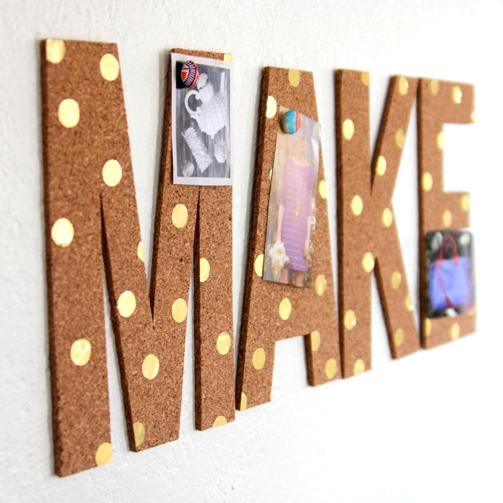 DIY polka dot cork letters