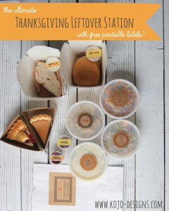 thanksgiving leftover station (with free printable leftover labels)
